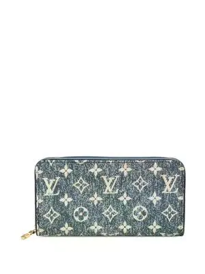 LOUIS VUITTON 2000-2026 Monogram Denim Zippy Wallet Long Wallets - Blue