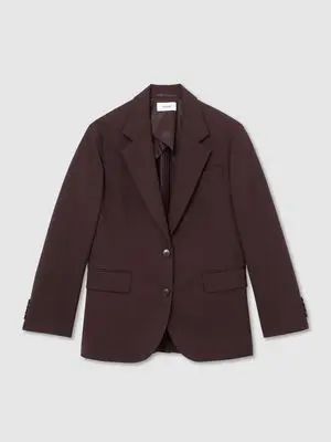 REISS Stretch-twill Relaxed Single-breasted Blazer