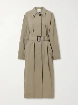 Studio Nicholson Campion Belted Crinkled-shell Trench Coat