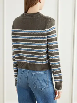 LA LIGNE Mini Marin Striped Wool And Cashmere-blend Sweater