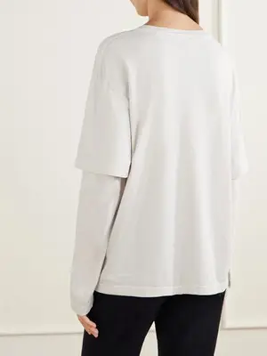 AGOLDE Lois Layered Cotton-jersey T-shirt