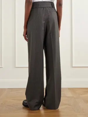 Our Legacy Soar Belted Cotton And Wool-blend Wide-leg Pants