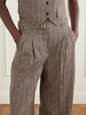 Ralph Lauren Wool And Cotton-blend Wide-leg Pants