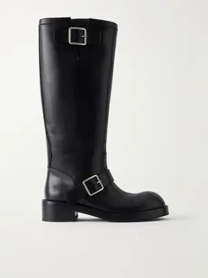 ANN DEMEULEMEESTER Arwa Leather Knee Boots - Black