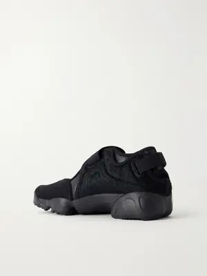 Nike Air Rift Rubber-trimmed Calf Hair Split-toe Sneakers - Black