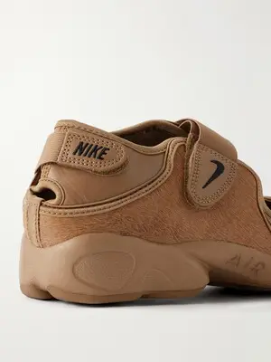 Nike Air Rift Rubber-trimmed Calf Hair Split-toe Sneakers - Brown