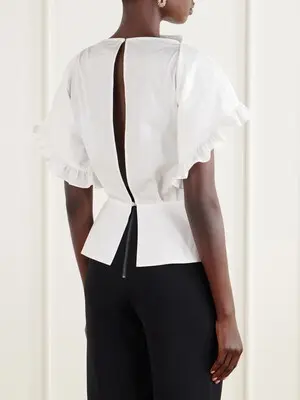 LANVIN Ruffled Cotton-poplin Blouse