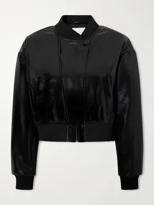 Citizens Of Humanity Camille Cropped Recycled-leather Jacket - Black