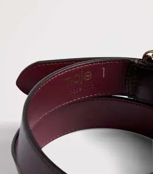 Maje Leather Eyelet Belt