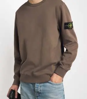 Stone Island Cotton Compass Logo Sweatshirt - Brown