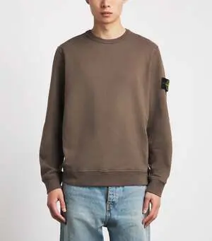 Stone Island Cotton Compass Logo Sweatshirt - Brown
