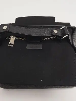 Orciani Sveva Hammered Leather Handbag With Handle And Shoulder Strap - Black