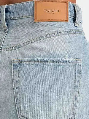 TWINSET Mid-rise Wide Leg Jeans In Cotton