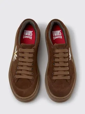 Camper Twins Suede Sneakers With Floral Embroidery
