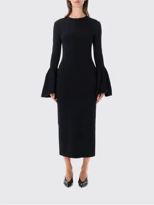 Stella McCartney Crêpe Sheath Midi Dress With Flared Long Sleeves