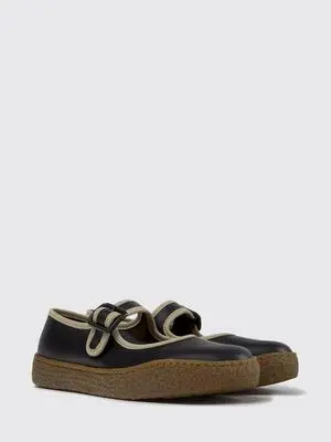 Camper Peu Terreno Bi Smooth Leather Mary Jane Flats With Strap - Black