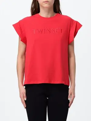 TWINSET Cotton T-shirts With Logo - Red