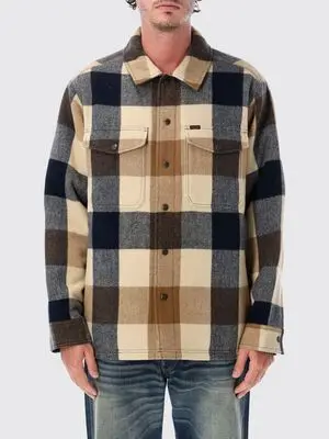 Filson Relaxed Fit Plaid Wool Shirt Jacket With Dropped Shoulders - Beige