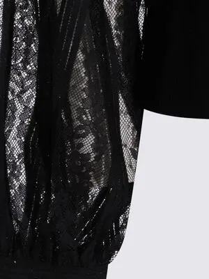 TWINSET Viscose Blend And Lace Knit Top