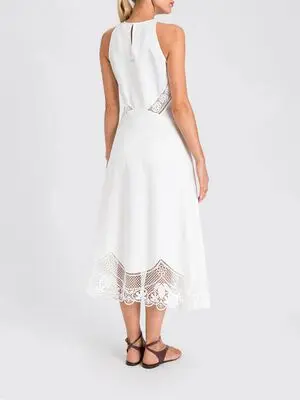 TWINSET Midi Dress In Linen Blend