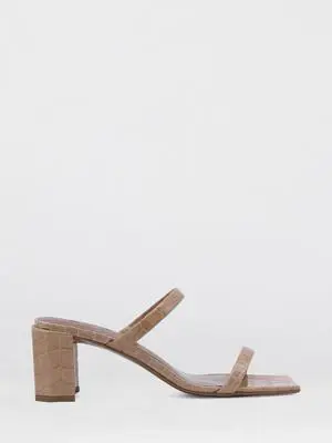 By Far Tanya Croc Print Leather Sandals