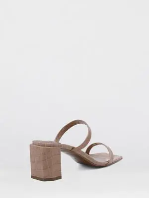 By Far Tanya Croc Print Leather Sandals