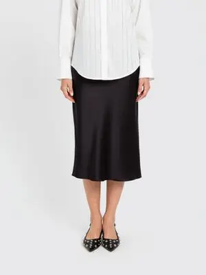 TWINSET Satin Midi Skirt Black