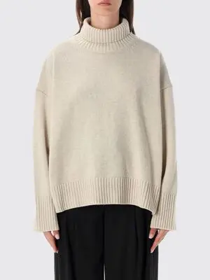 Soeur Merino Wool Turtleneck Sweater With Dropped Shoulders And Ribbed Trims - Ecru