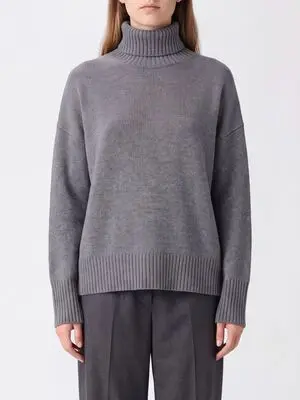 Soeur Merino Wool Turtleneck Sweater With Dropped Shoulders And Ribbed Trims - Grey