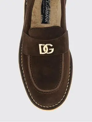 Dolce & Gabbana Suede Calfskin Loafers With Dg Monogram