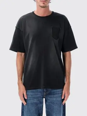 DIESEL® Relaxed Fit Cotton T-shirt With Embroidered Oval D Logo - Black