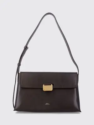 A.p.c. Simone Shoulder Bag In Smooth Cowhide Leather With Adjustable Strap - Brown
