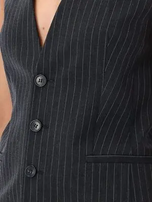 MAISON MARGIELA Pinstriped Tailored Vest In A Slim Fit Wool Blend