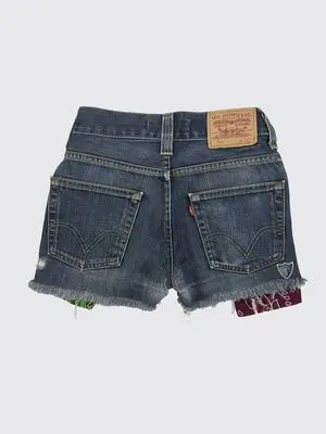 HTC LOS ANGELES High-waisted Studded Shorts With Frayed Hem