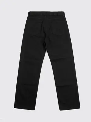 HTC LOS ANGELES Straight Fit Studded And Embroidered Cotton Denim Jeans - Black
