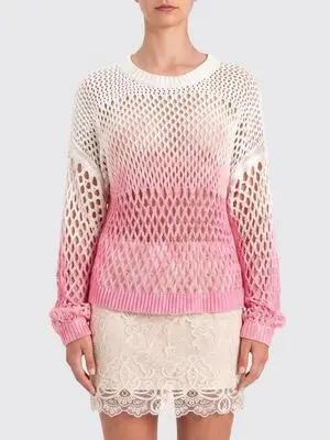 TWINSET Mesh Cotton Knit Top - Pink
