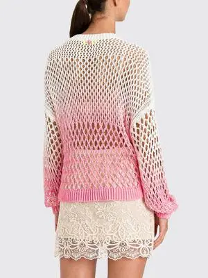 TWINSET Mesh Cotton Knit Top - Pink