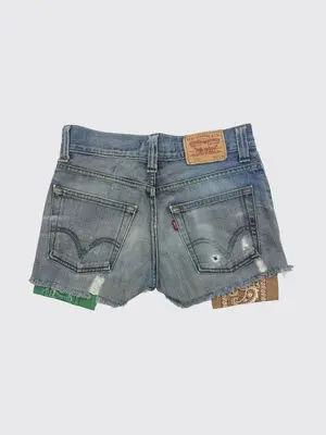 HTC LOS ANGELES Low-rise Studded Shorts With Frayed Hem