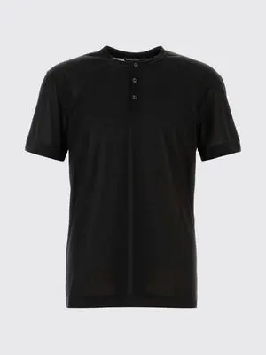 Dolce & Gabbana Crewneck Three-button T-shirt In Pure Silk