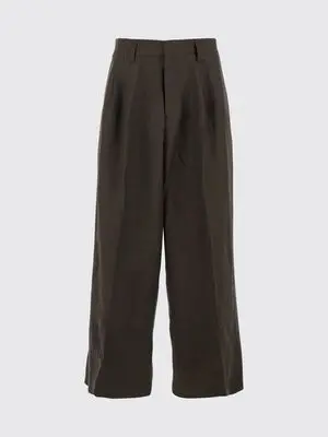 ERL Wide Leg Mid-rise Linen Trousers With Belt Loops