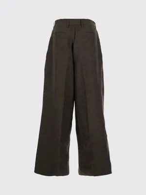 ERL Wide Leg Mid-rise Linen Trousers With Belt Loops
