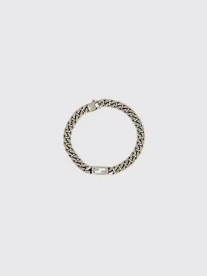 Fendi Finish Brass Bracelet With Ff Monogram - Silver