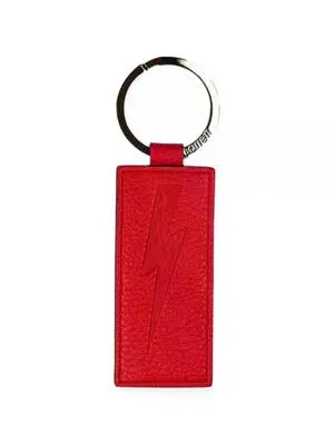 Neil Barrett Embossed Lightning Bolt Keychain - Red