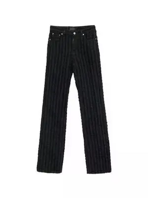 HAIKURE Star Bull Stripe Distressed Checked Jeans