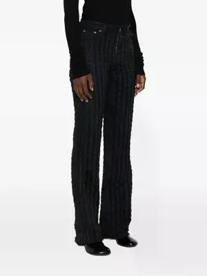 HAIKURE Star Bull Stripe Distressed Checked Jeans