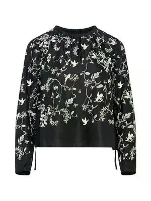 RENLI SU Embroidered Long-sleeve Blouse