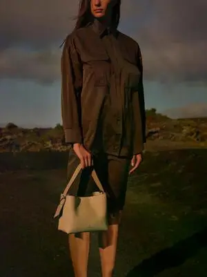 LA PORTEGNA Paulita Knotted Leather Tote Bag
