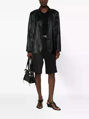 GONGDID DESIGN Plissé-effect Single-breasted Blazer