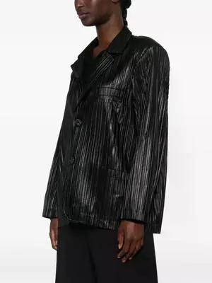 GONGDID DESIGN Plissé-effect Single-breasted Blazer