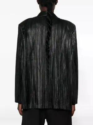 GONGDID DESIGN Plissé-effect Single-breasted Blazer
